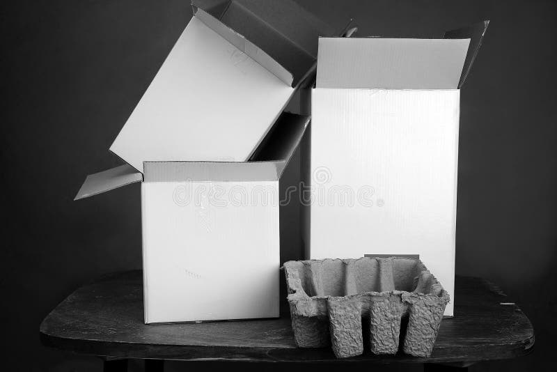 Open Cardboard Boxes stock photo. Image of shopping, boxing - 95861388