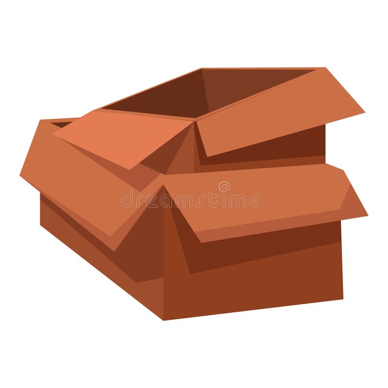 Open Cardboard Boxes Stacked for Packing or Moving Stock Illustration ...