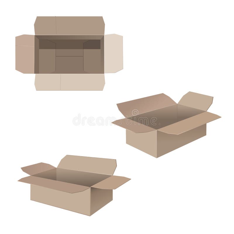 Open cardboard boxes stock vector. Illustration of package - 51475019