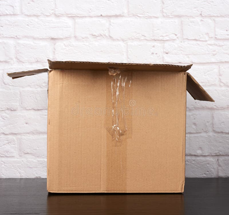 Open Cardboard Rectangular Box Made of Corrugated Brown Paper Isolated ...