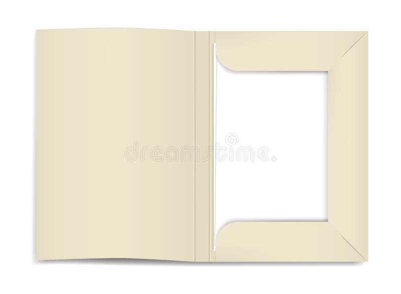 Open Cardboard File Folder with White Blank Paper Sheets Inside ...