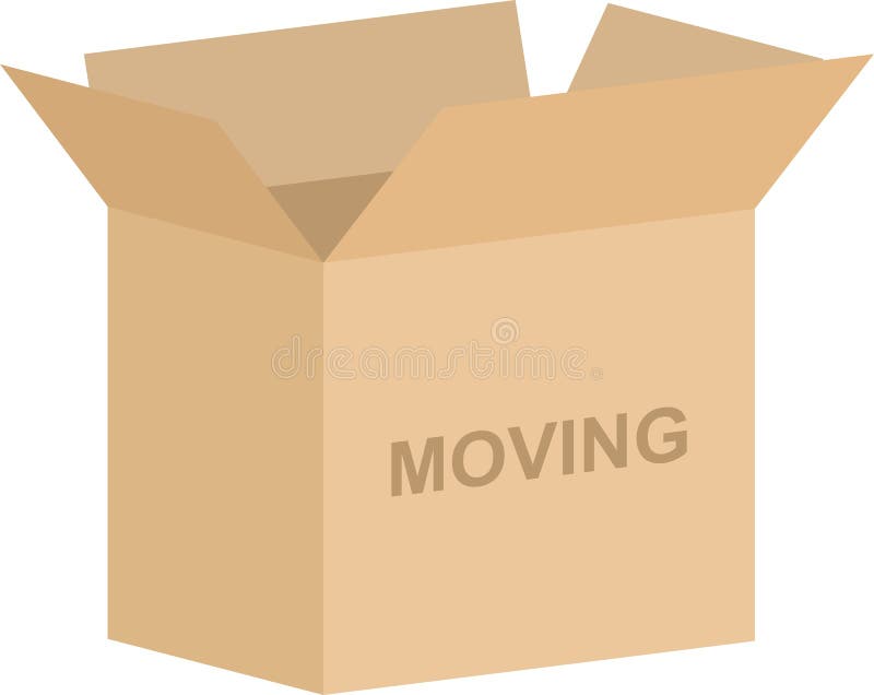 Open Cardboard Moving Box Vector Stock Vector - Illustration of ...
