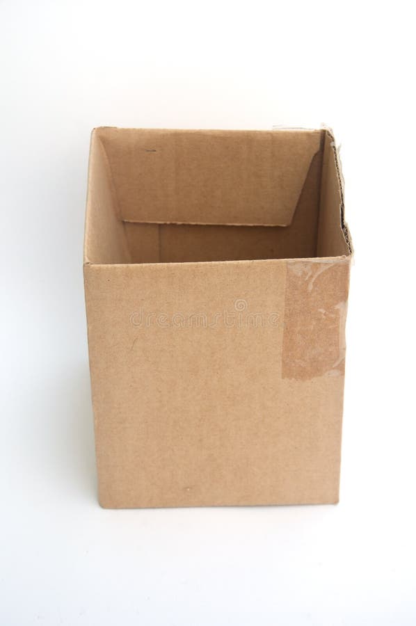 Open white cardboard box stock photo. Image of office - 129746596