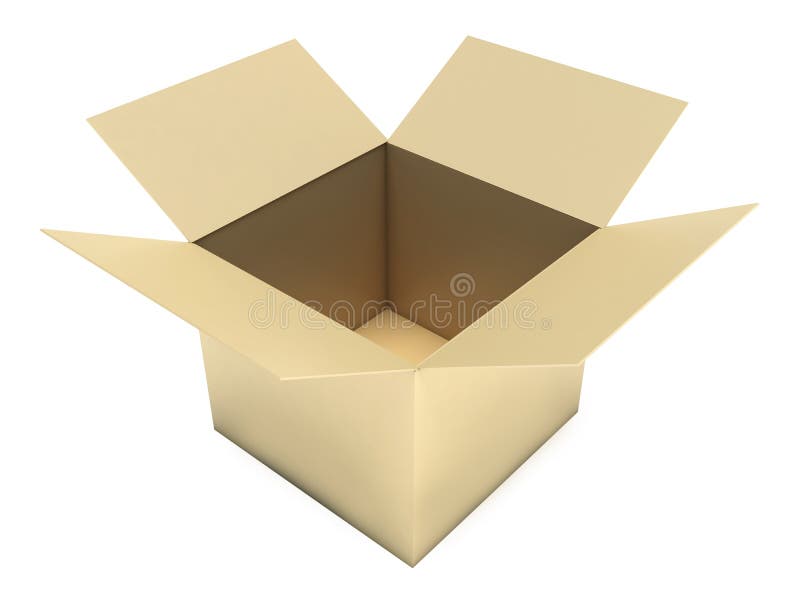 Empty Open Take Out Food Box - Realistic Mockup of Cardboard Container ...