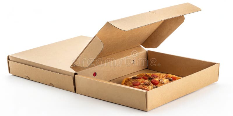 Open Cardboard Pizza Box Mockup, Pizza Packaging, Food Delivery, Kraft ...