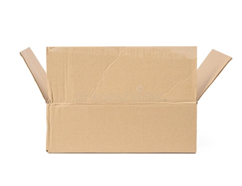 Cardboard Rectangular Box Made of Corrugated Brown Paper Isolated on a ...