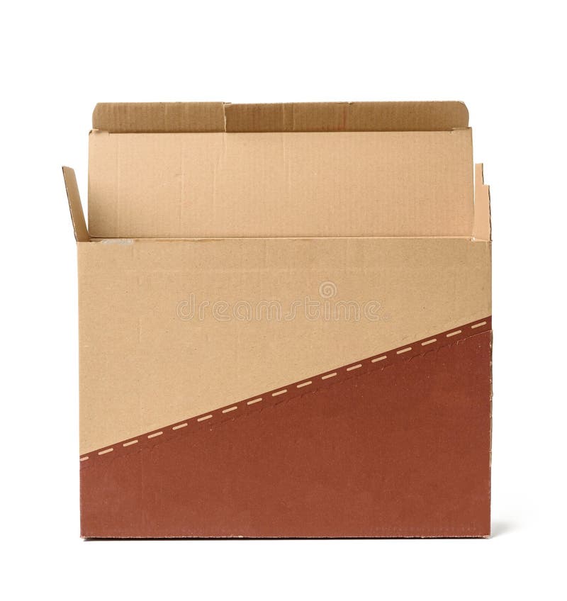 Open Box Made of Brown Corrugated Cardboard Stock Image - Image of ...