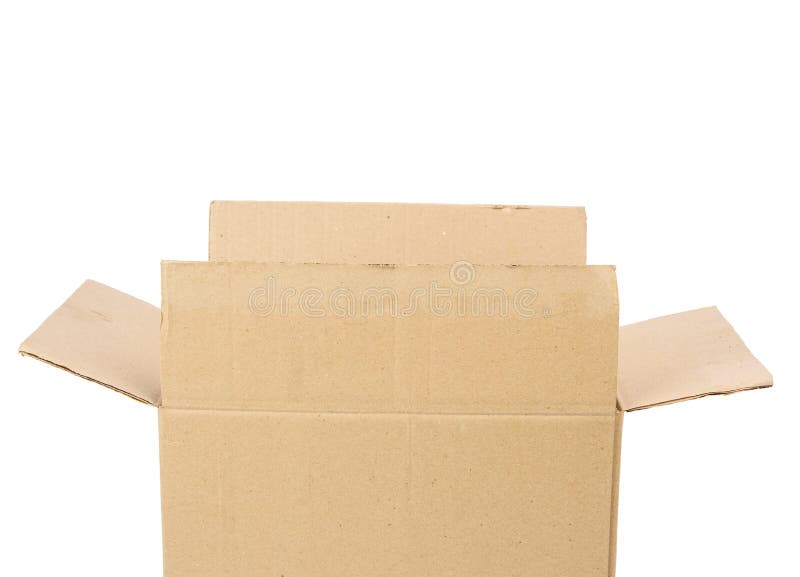 Open Box Made of Brown Corrugated Cardboard Stock Image - Image of ...