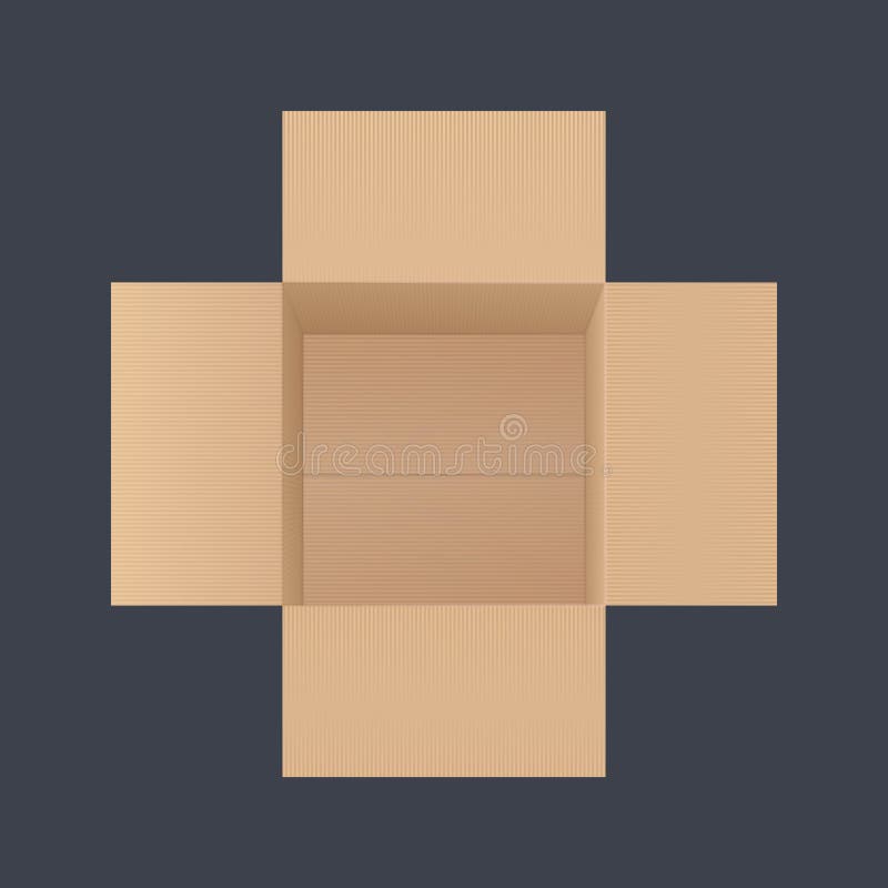 Top View Open Brown Packaging Box Stock Illustrations – 600 Top View ...