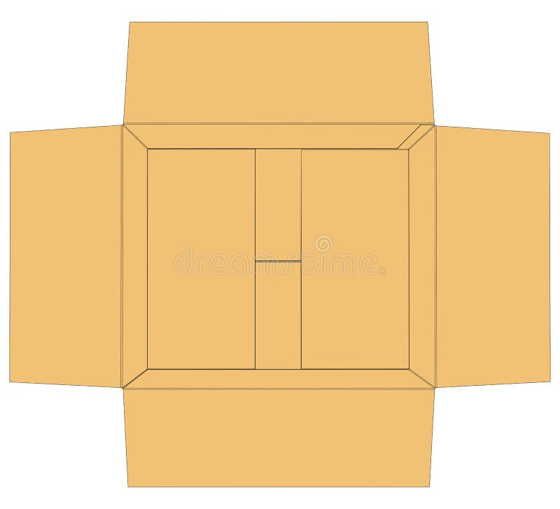 Open carton box on white stock vector. Illustration of tape - 60331400