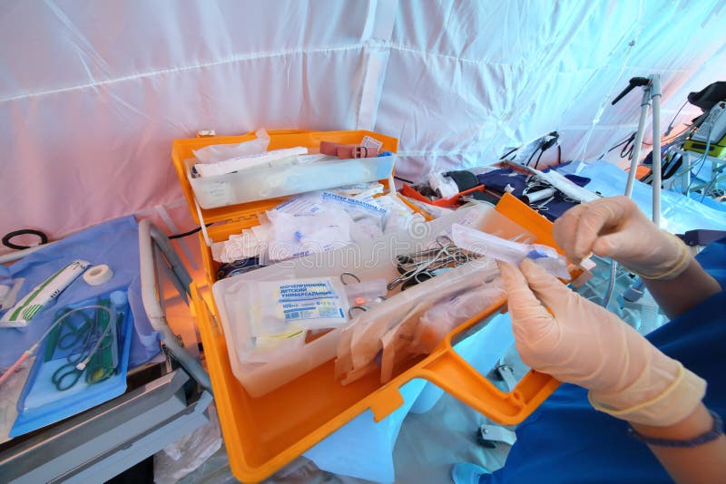 Open Case with a Medical Kit Medicinal Products Stock Photo - Image of ...