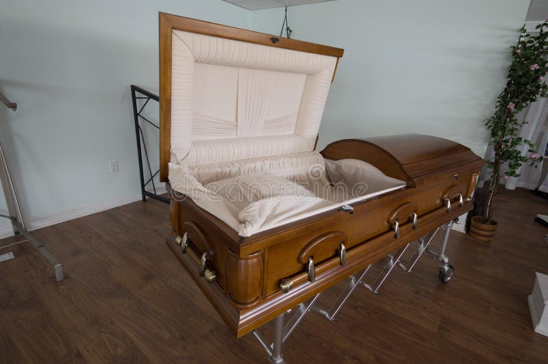 Open Casket Abandoned Funeral Home Stock Image - Image of caskets ...