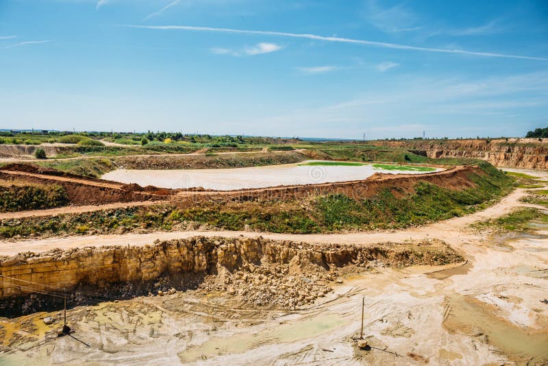 Open Cast Limestone Mining Quarry Stock Photo - Image of excavate ...