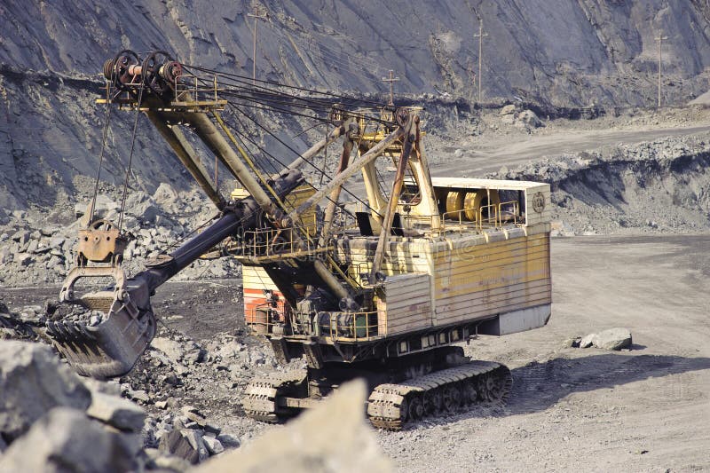 Open-cast Mine on Extraction, Mining Machine Stock Image - Image of ...