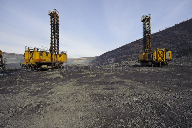 Open-cast Mine on Extraction, Mining Machine Stock Image - Image of ...