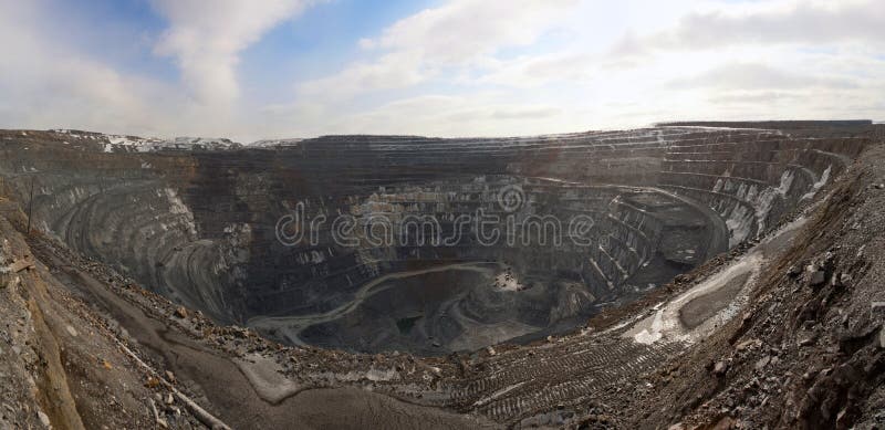 Open-cast mine, panorama stock image. Image of digging - 26192509