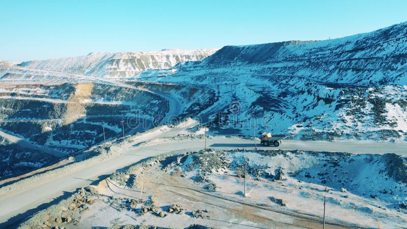 A Truck is Riding Along the Road in the Mine Site. Mining Industry ...