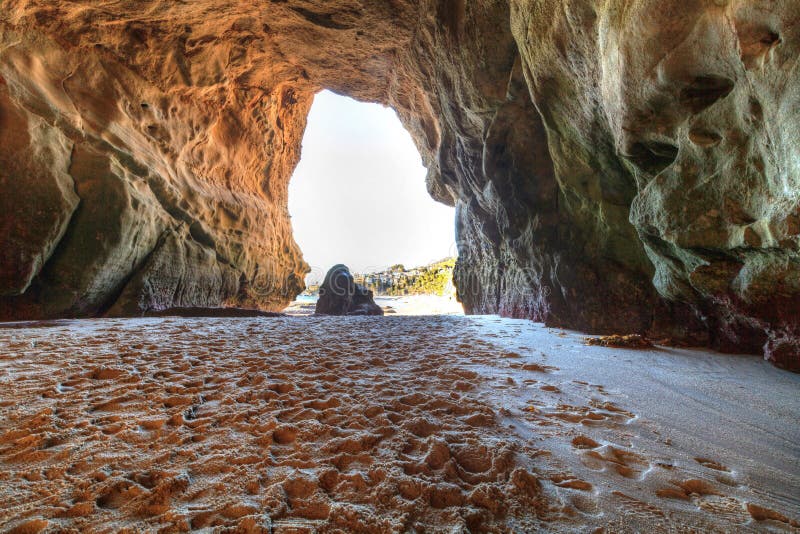 Open Cave at One Thousand Steps Beach Stock Image - Image of ocean ...