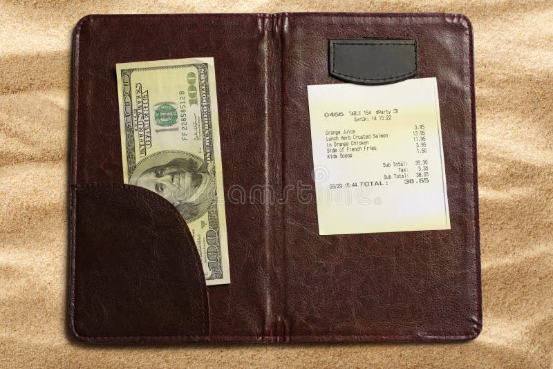 Open Check Folder with Bill and Money Stock Image - Image of closeup ...