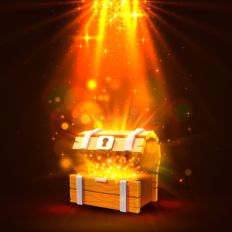Open Chest Gold Bright Background Stock Illustrations – 386 Open Chest ...