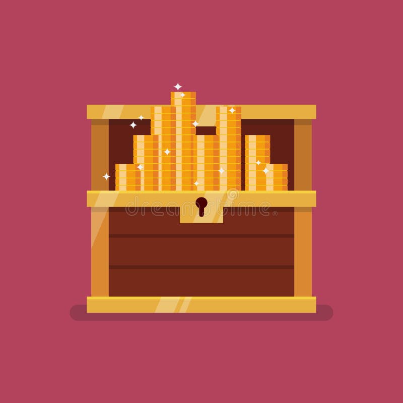 Open chest with gold stock vector. Illustration of banking - 185645332