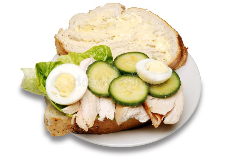 Open chicken sandwich. stock photo. Image of bread, sandwich - 7501812