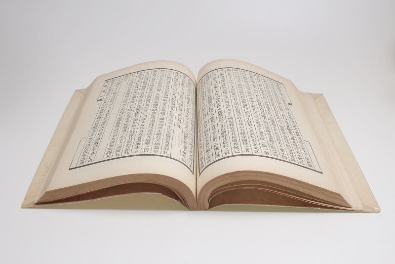 Open of the Chinese Calligraphy Book on White Back Ground Stock Image ...