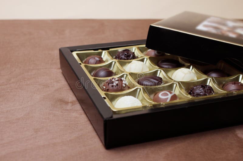 Open chocolate box stock photo. Image of alcohol, groceries - 23639994