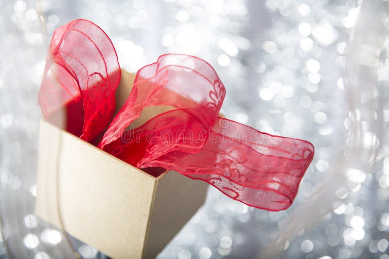 Open Christmas Gift Box with Cotton Wool Stock Photo - Image of ...