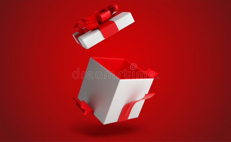 Open Christmas Present 3d Illustration Stock Illustration ...