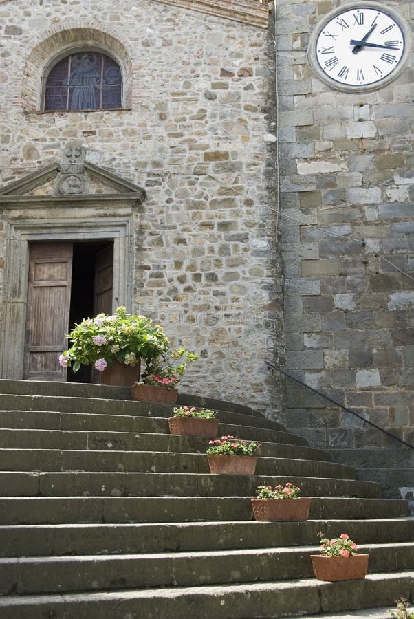 Open Old Church Door with Stone Arches and Columns Stock Photo - Image ...