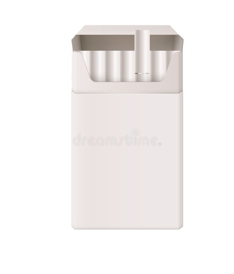 Open Cigarette Pack Box Isolated on White Background Stock Vector ...