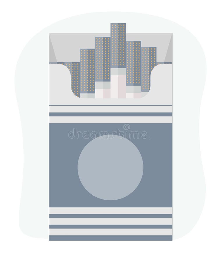 Open Cigarettes Pack Box Flat Style Illustration Isolated on a ...