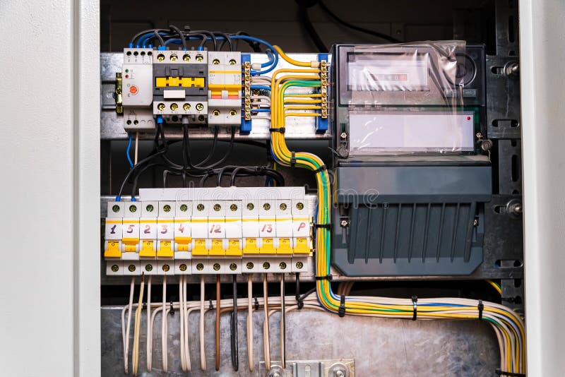 Open Circuit Board Connection or Eletrical Panel in Modern Building ...