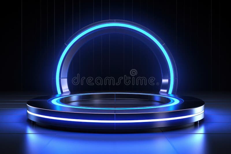 An Open Circular Platform for Product Display, with a Blue Color Scheme ...