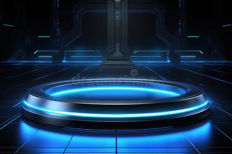 An Open Circular Platform for Product Display, with a Blue Color Scheme ...