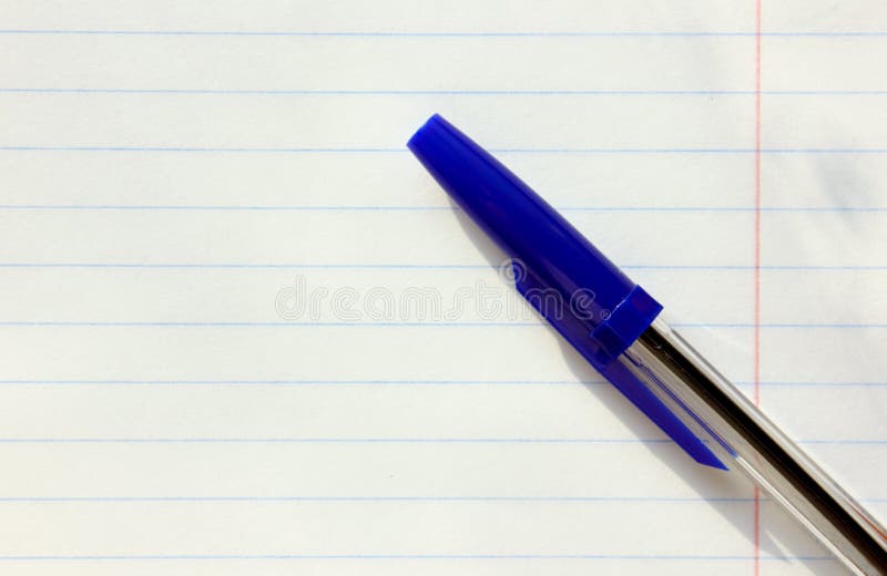 Open Clean School Notebook. There S a Blue Pen on the Notebook ...