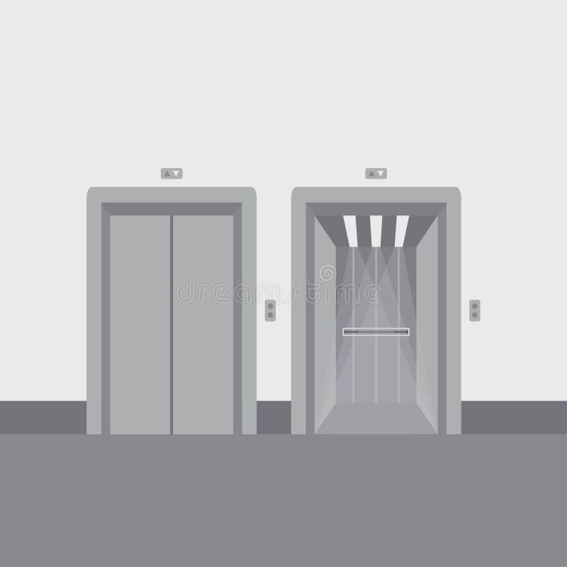 Open and Close Elevator Doors Stock Vector - Illustration of equipment ...