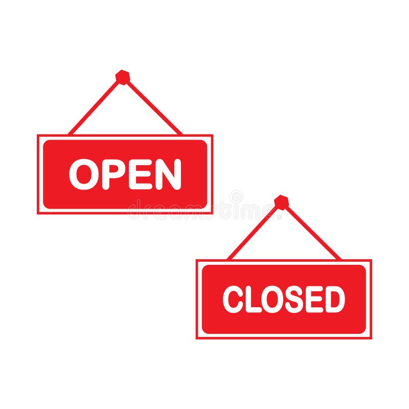 Open and Close Hanging Board Stock Vector - Illustration of open ...