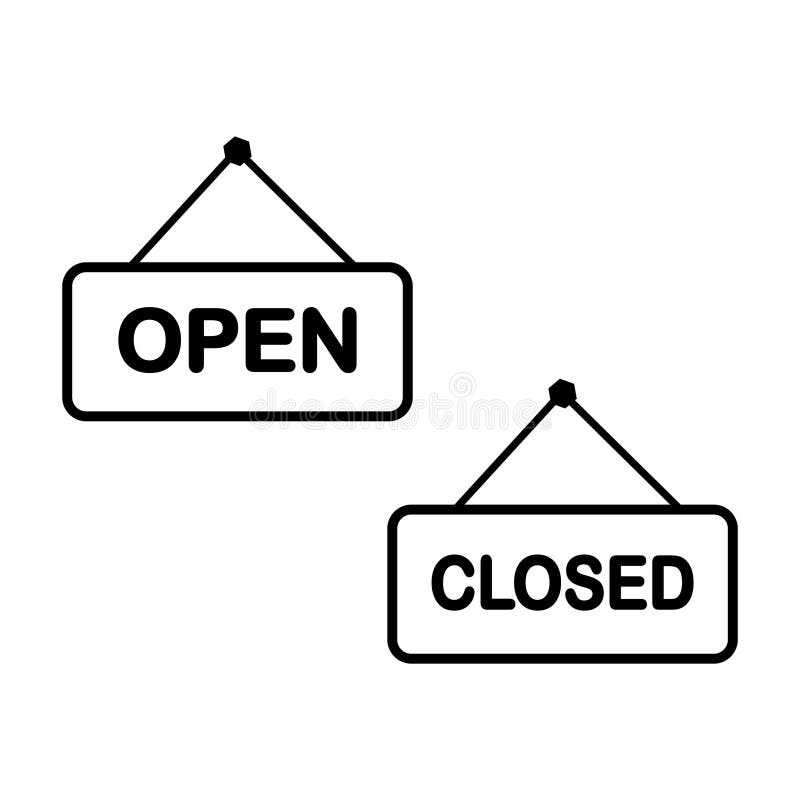 Open and Close Hanging Board Stock Vector - Illustration of vector ...