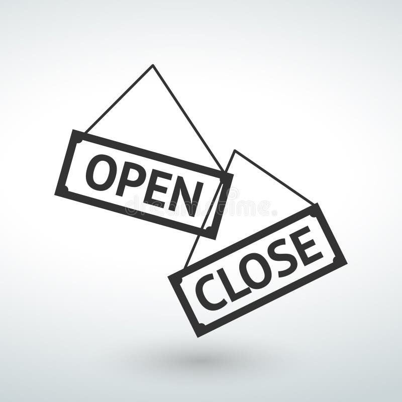 Open Close Icon Design Element on a White Background Stock Illustration ...