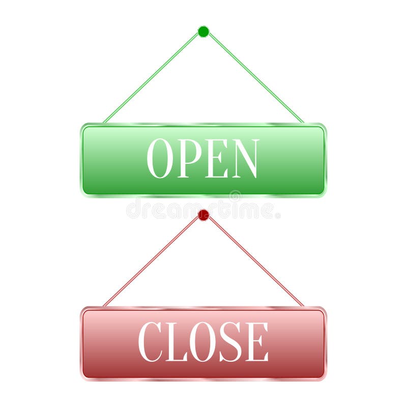 Open And Close Icons On A White Background Stock Vector - Illustration ...