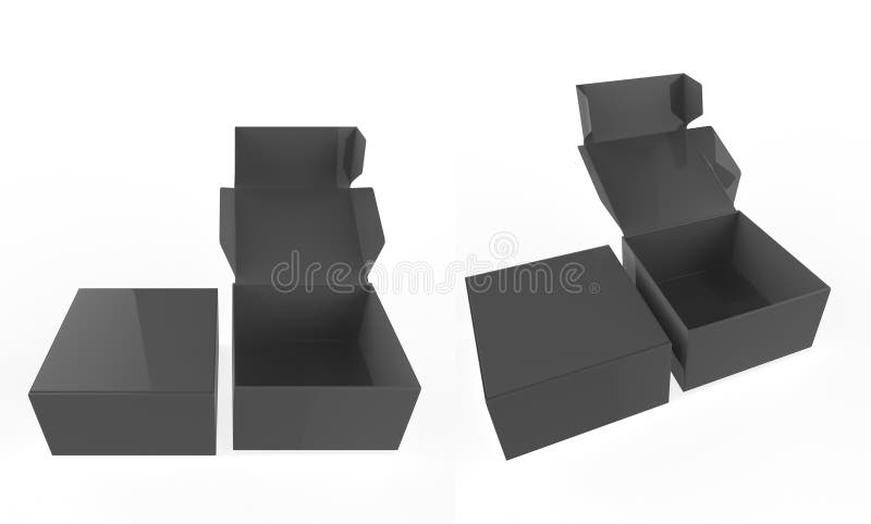 Open and Close Packaging Boxs Stock Illustration - Illustration of ...