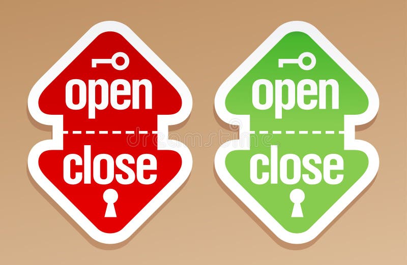 Open and Close Packing Signs. Stock Vector - Illustration of safety ...