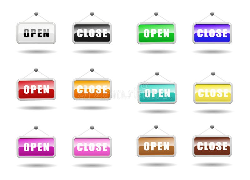 Open Close Sign stock vector. Illustration of commercial - 25094369