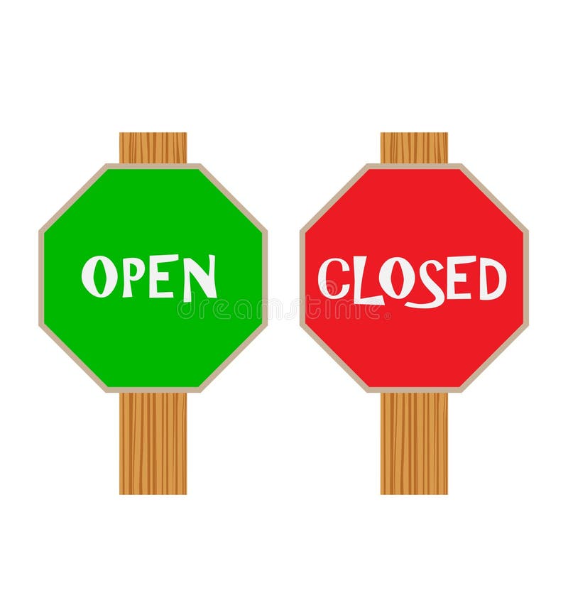Open and Close Sign stock vector. Illustration of closed - 28227719