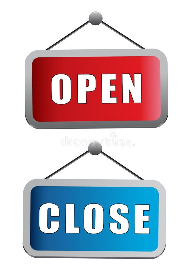 Open close sign board stock vector. Illustration of electric - 10846283
