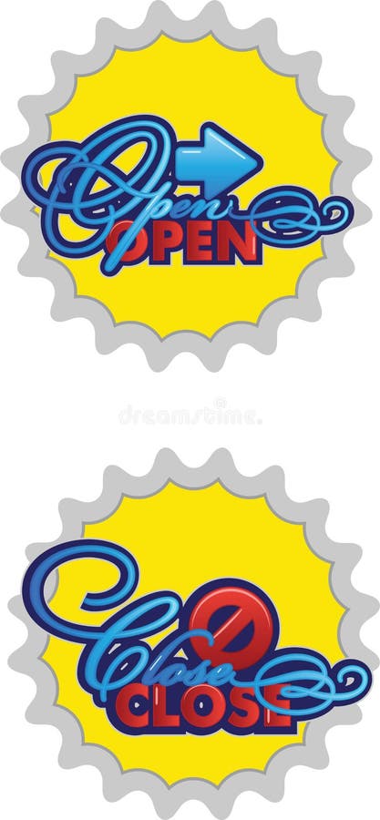 Open Close sign stock vector. Illustration of graphic - 33316484