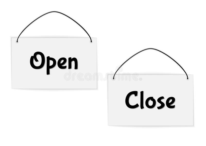 Open and close signs stock illustration. Illustration of sign - 54034618