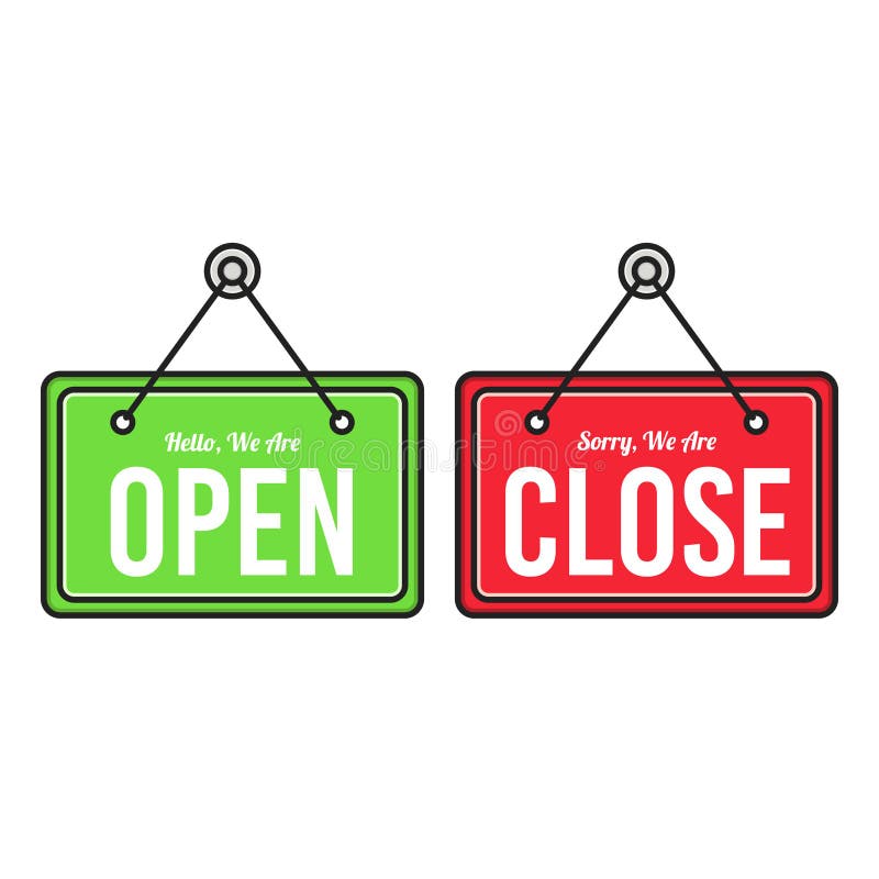 Open and Close Store Sign Template Stock Vector - Illustration of close ...